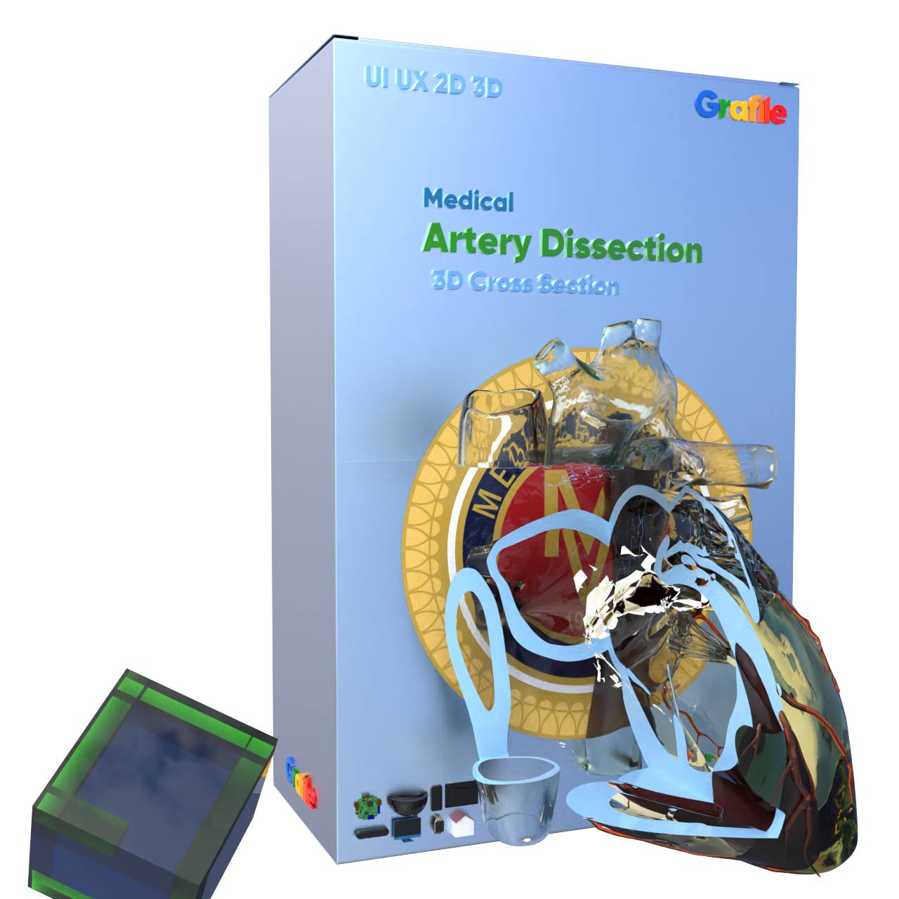 MV Artery Dissection Medical Cardiovascular 3D Cross Section - 2D 3D ...